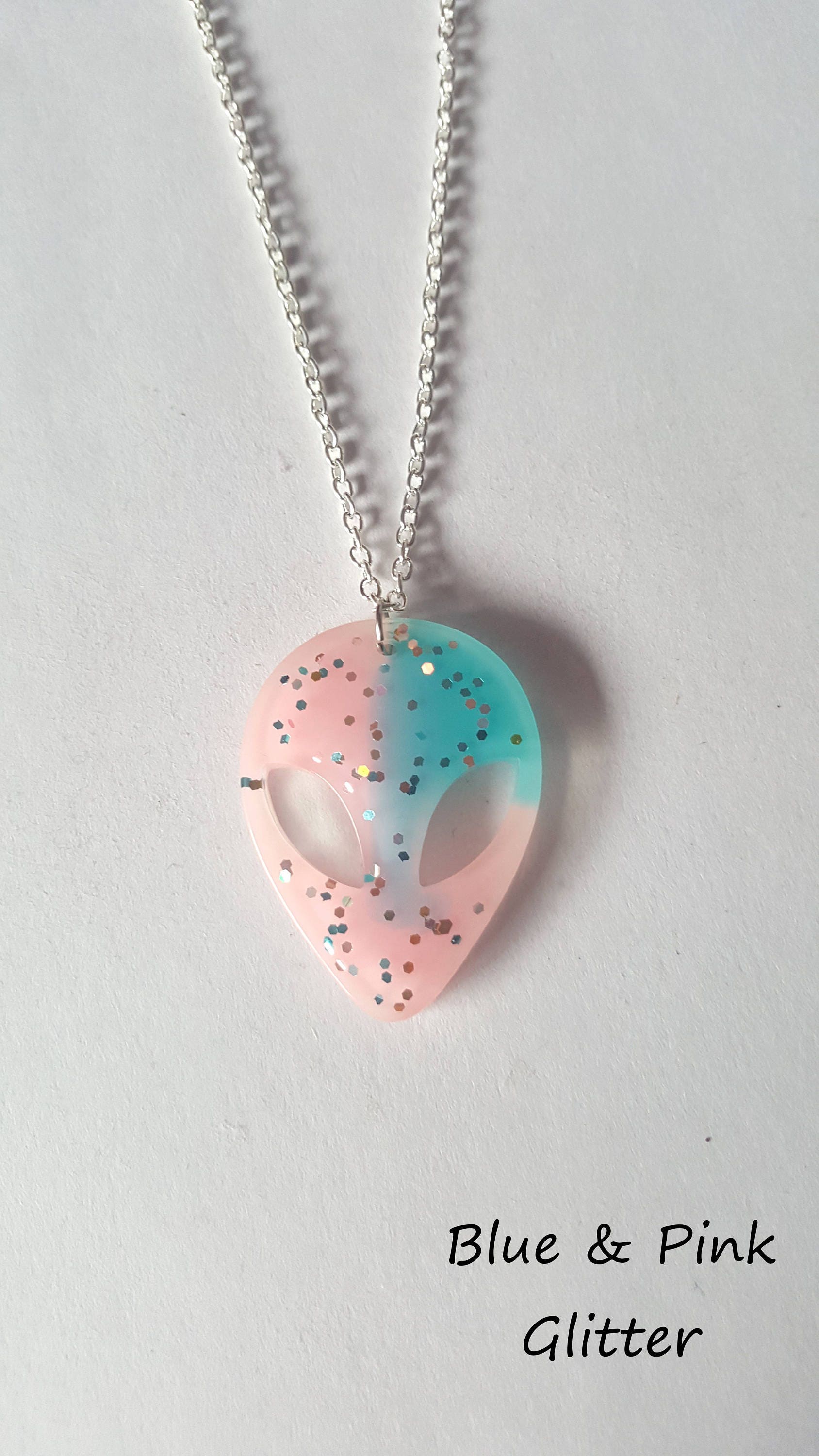 Glitter Alien Necklace Alien Necklace Alien Pendant Pendant - Etsy
