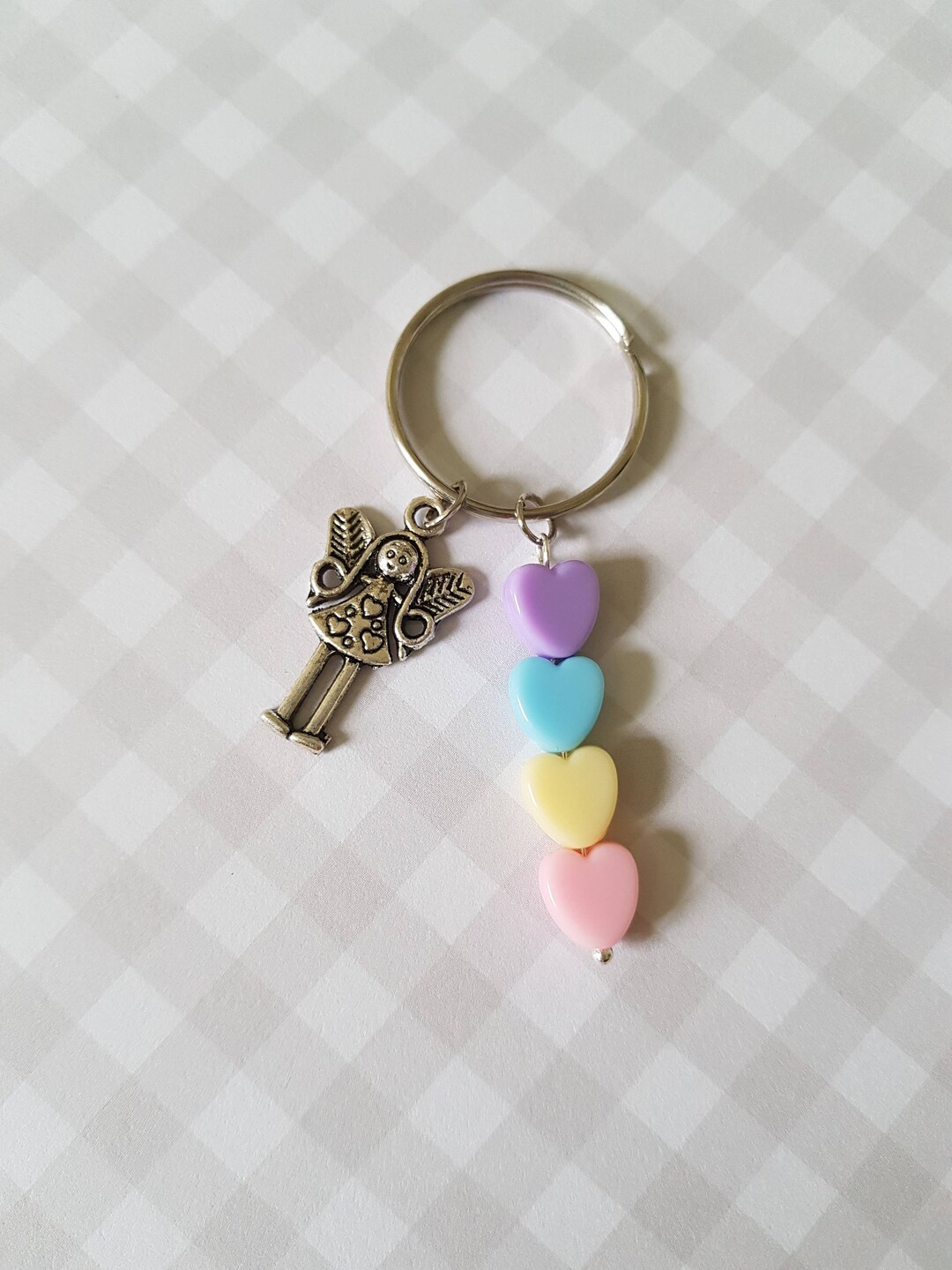 Pastel Fairy Keyring, Fairy Keyring, Bag Charm, Beaded Keyring, Beaded ...