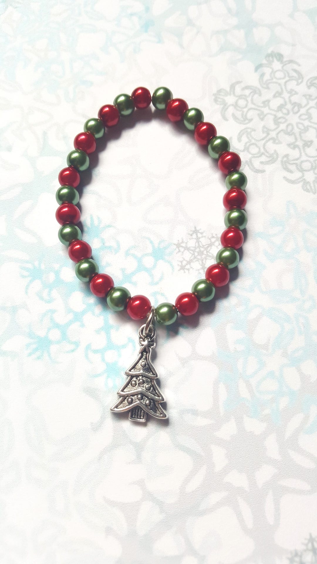 Christmas Tree Bracelet, Christmas Bracelet, Beaded Bracelet, Beaded ...
