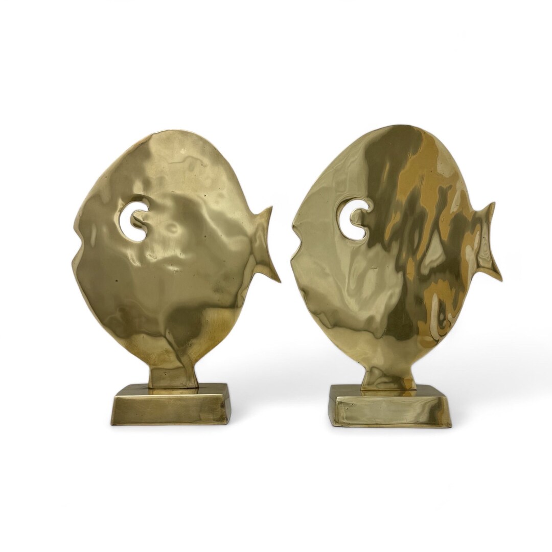 Large Vintage Cartoon-like Brass Fish-a Pair - Etsy