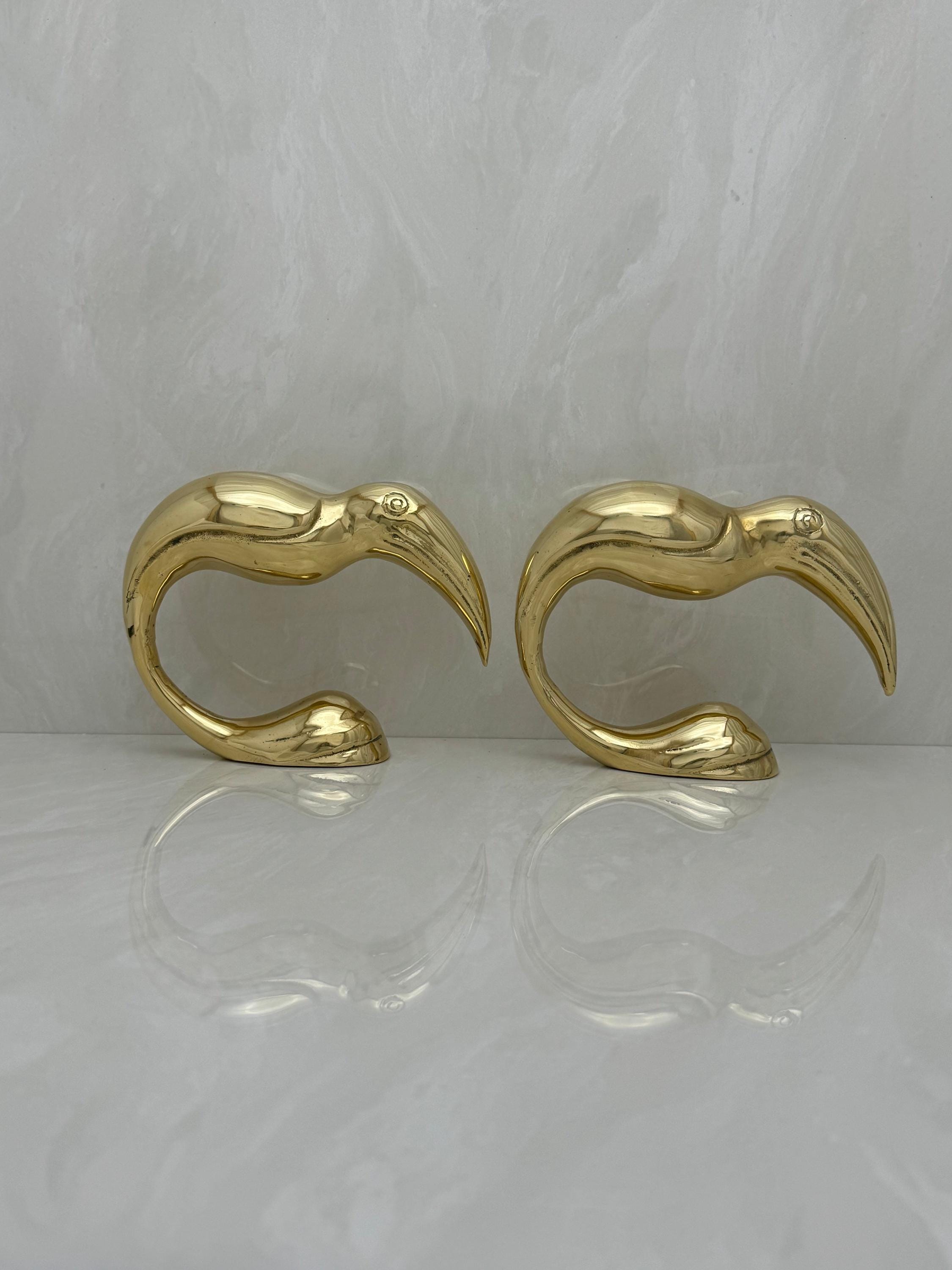 Mid-century Brass Toucan Sculpture Duo - Etsy