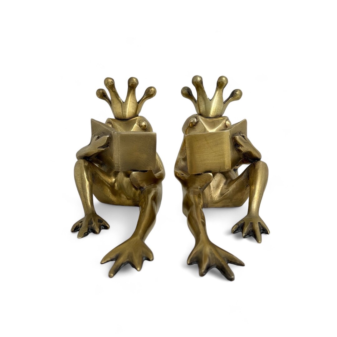 Bronze Frog Prince Bookends-a Pair - Etsy