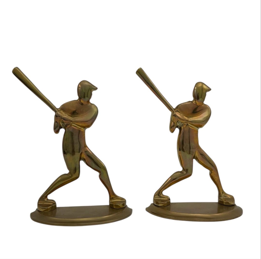 Vintage Brass Baseball Bookends-a Pair by Enesco - Etsy