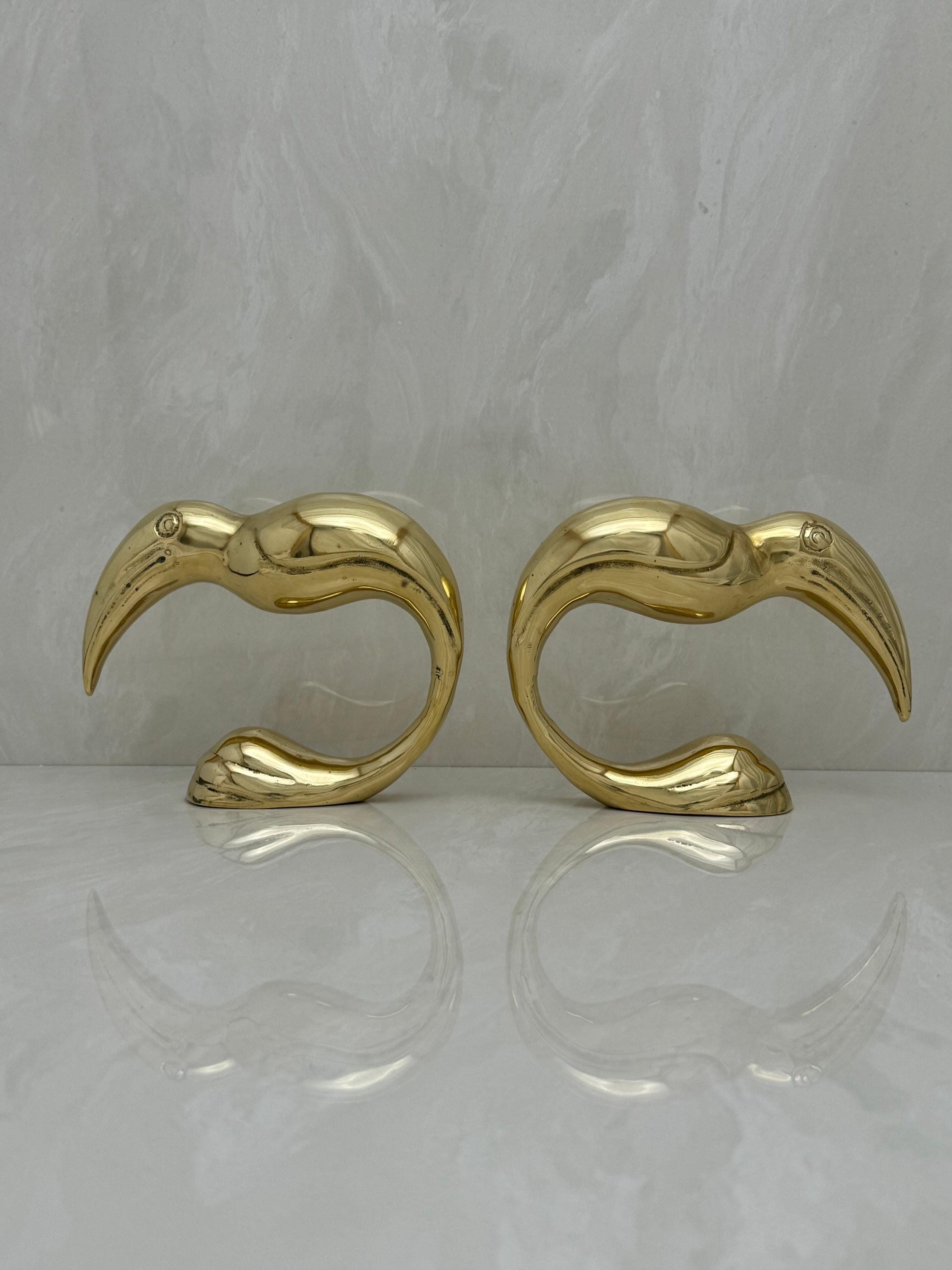 Mid-century Brass Toucan Sculpture Duo - Etsy