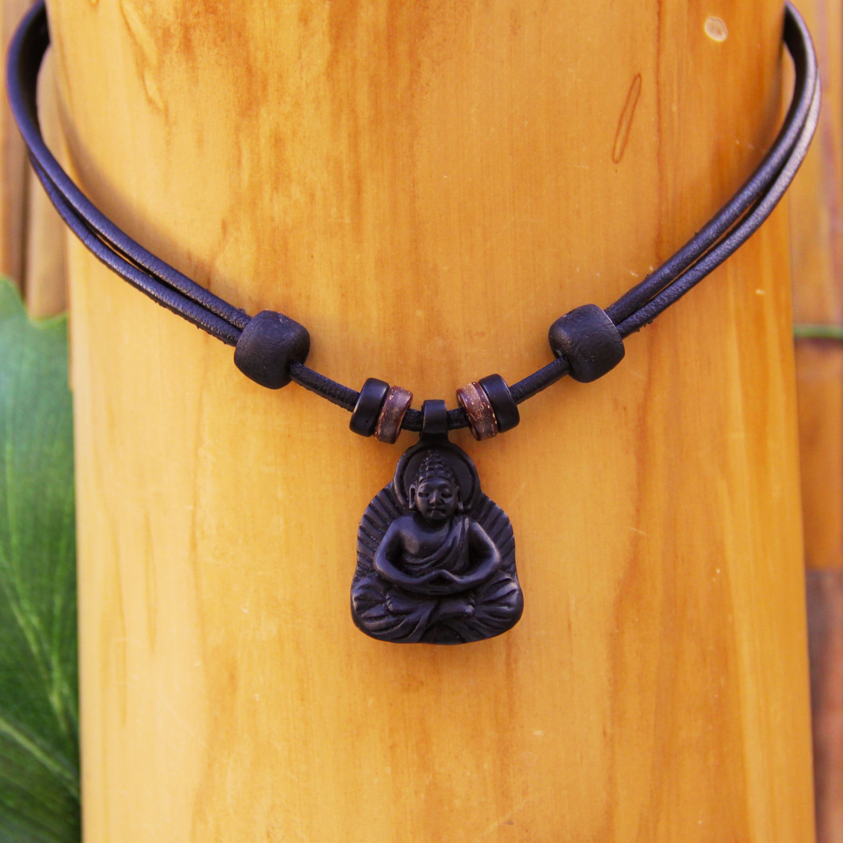 Leather Buddha Surfer Mens Womens Necklace Surf Jewelry Surfer | Etsy