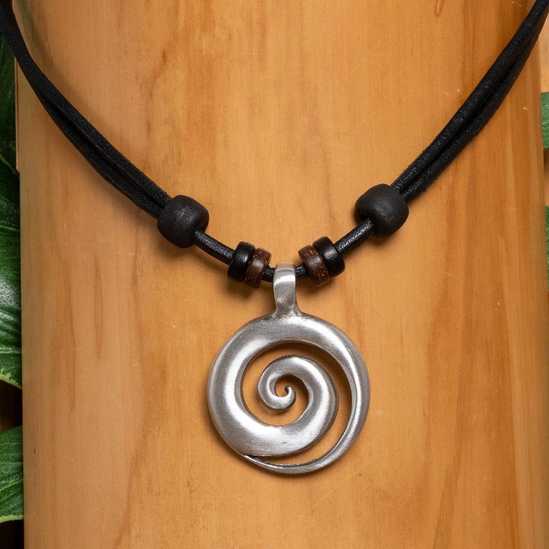 Surfer Chain Leather Chain Necklace Men Women Surfer Necklace Leather ...