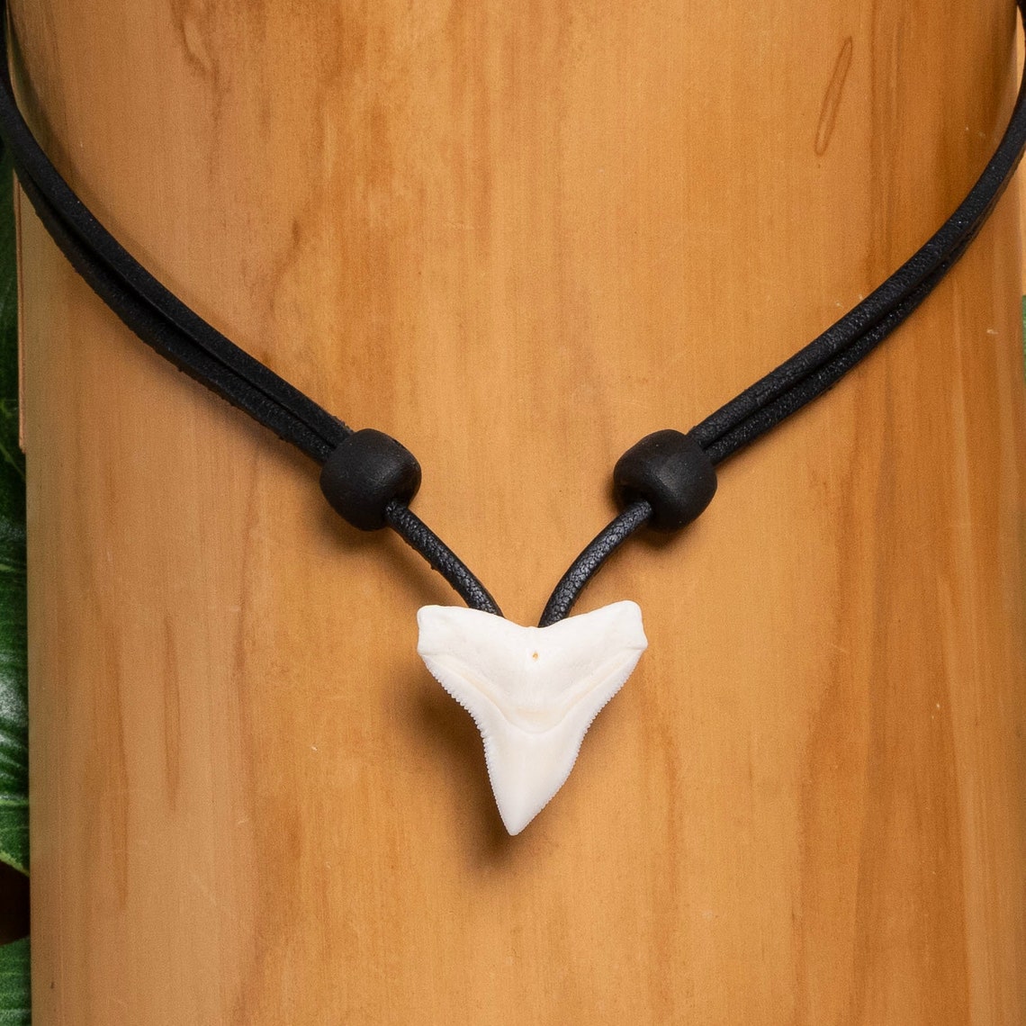 Shark Tooth Chain Shark Tooth Chain Surfer Chain Leather Chain Men's ...