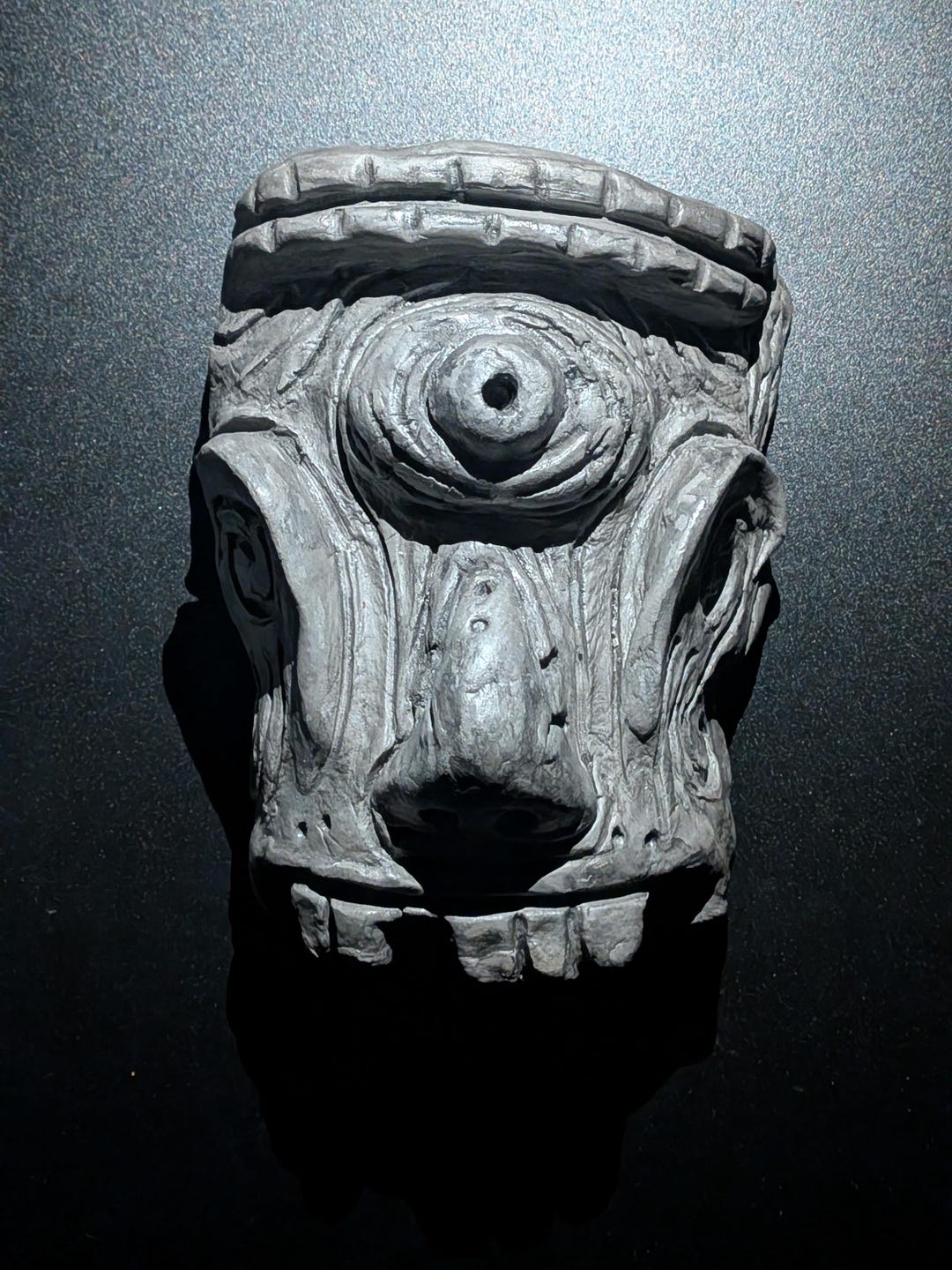 BASIN GHOST Clay Demon Mask - Handmade Yokai Sculpture, Dark Grey - Etsy