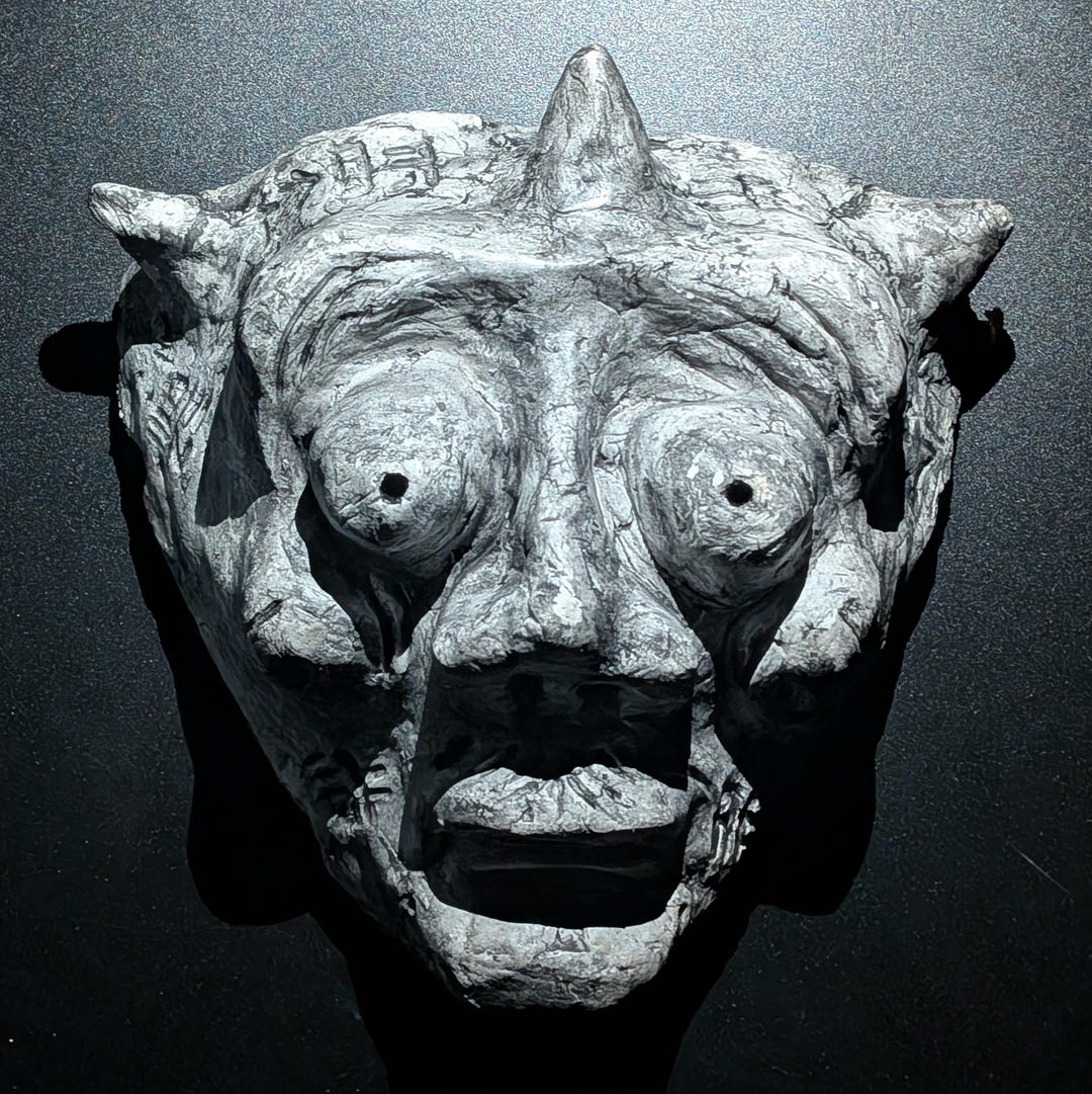 ONI KING Clay Demon Mask - Handmade Yokai Sculpture, Copper - Etsy