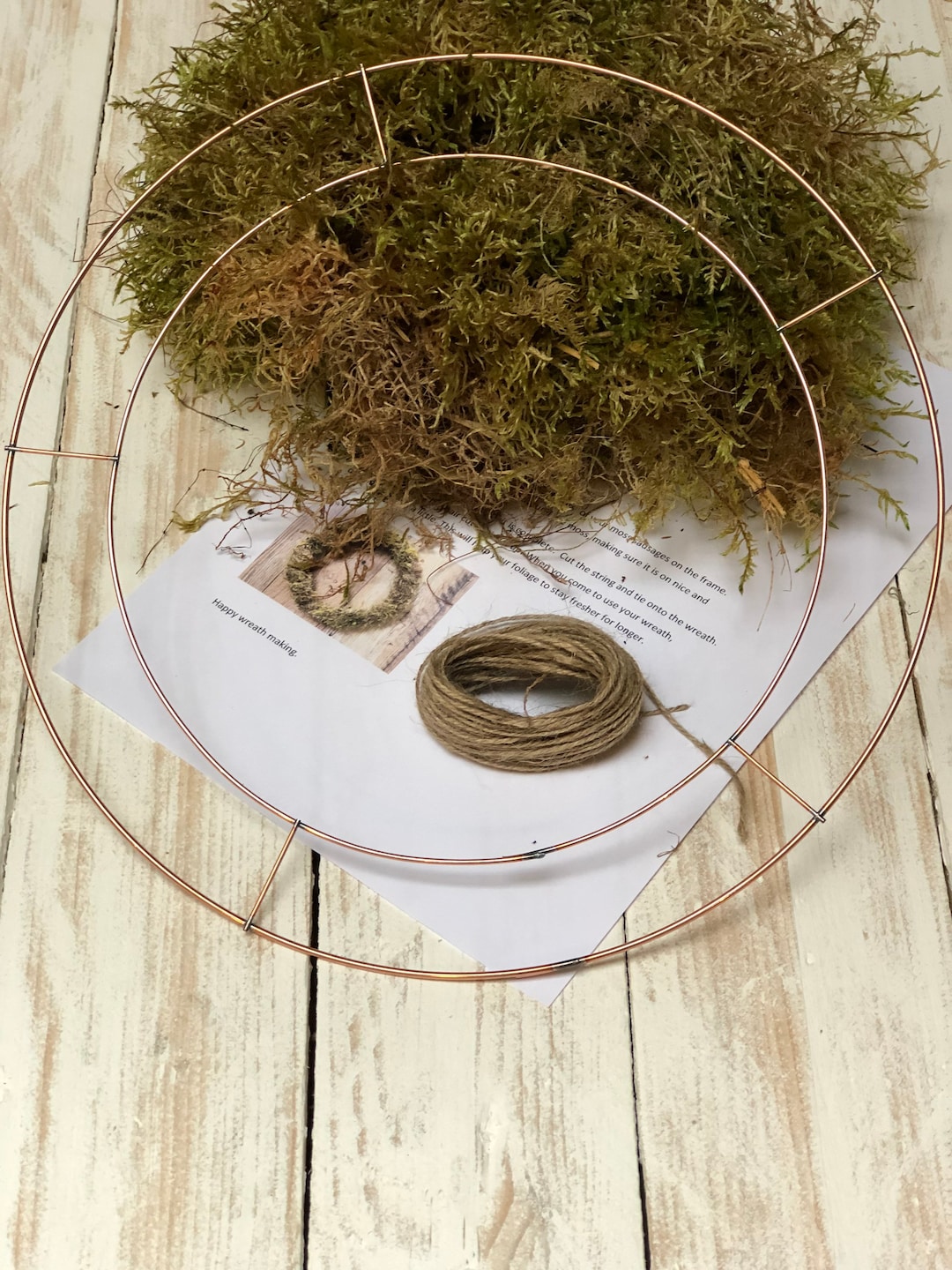 DIY Wreath Making. Wreath Wire Frame, Moss and String. Get Creative and ...