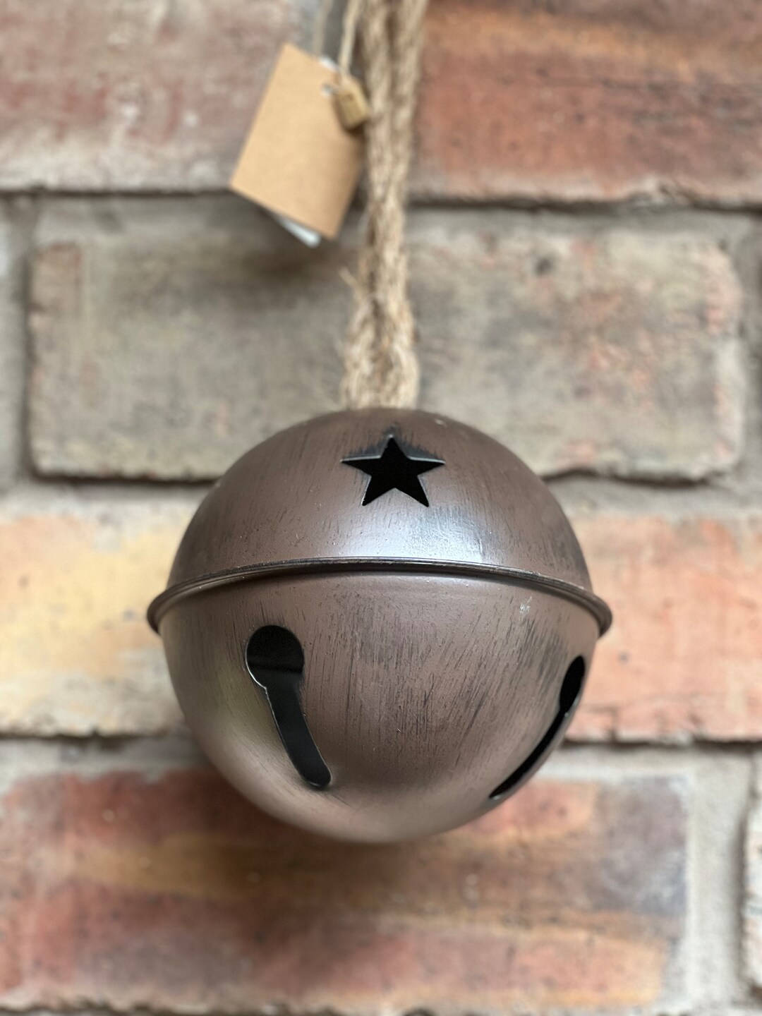 Christmas Bell, Large Matt Bronze Rustic Metal Bell, Christmas Bell ...