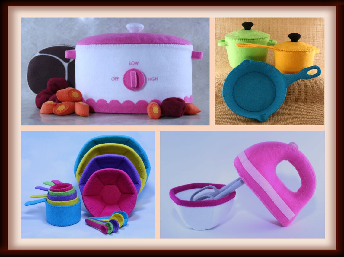 Kitchen Essentials Felt Food Pattern Bundle Cookware 4 - Etsy