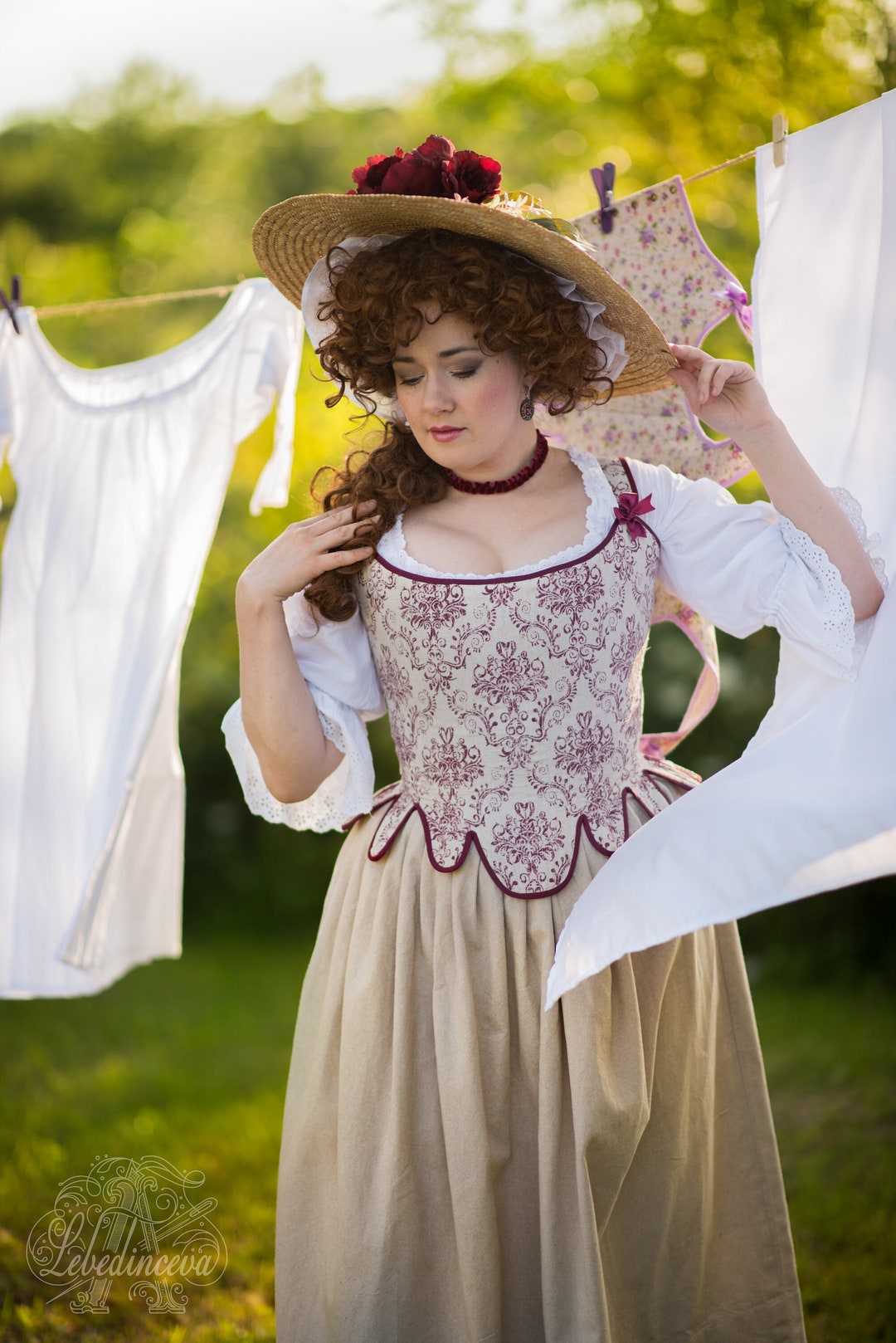 Burgundy 18th Century Corset. Rococo Stays - Etsy