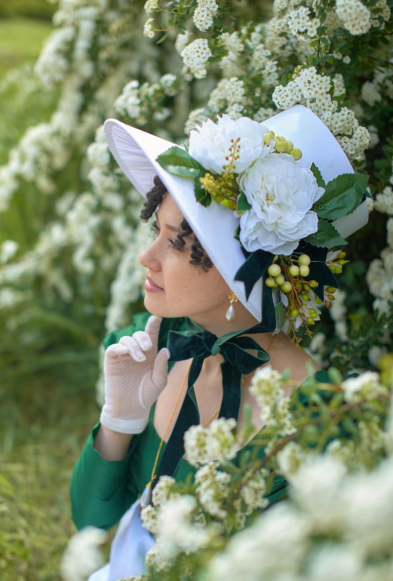 Regency Style White Bonnet - Etsy