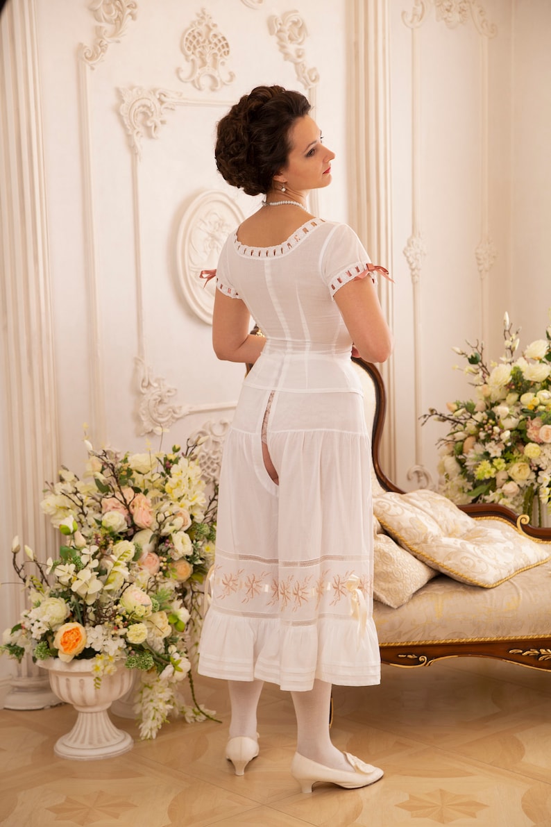 White Batiste open Drawers or Pantaloons With - Etsy