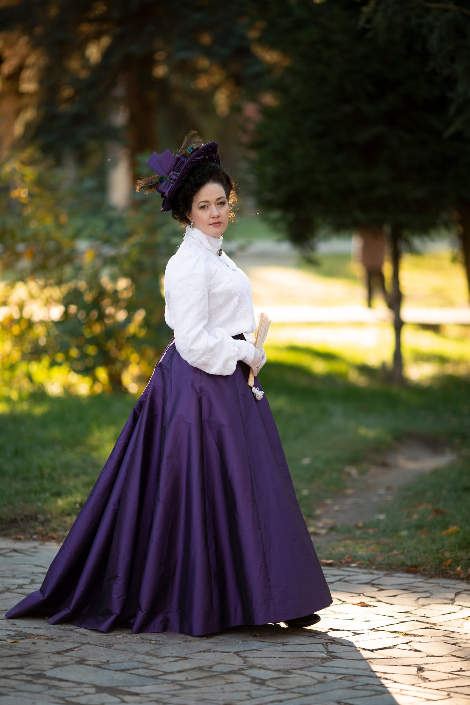Edwardian Fan Skirt: 1900s Ink Violet Taffeta Walking Skirt - Etsy