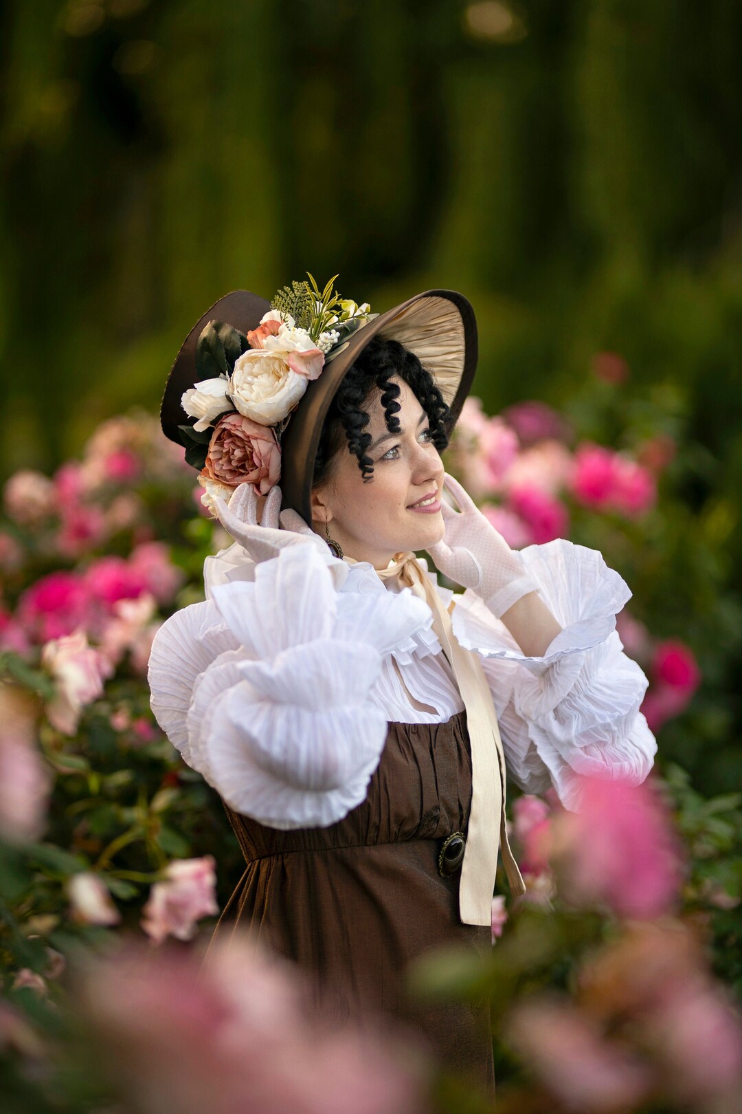 Brown Regency Bonnet - Etsy