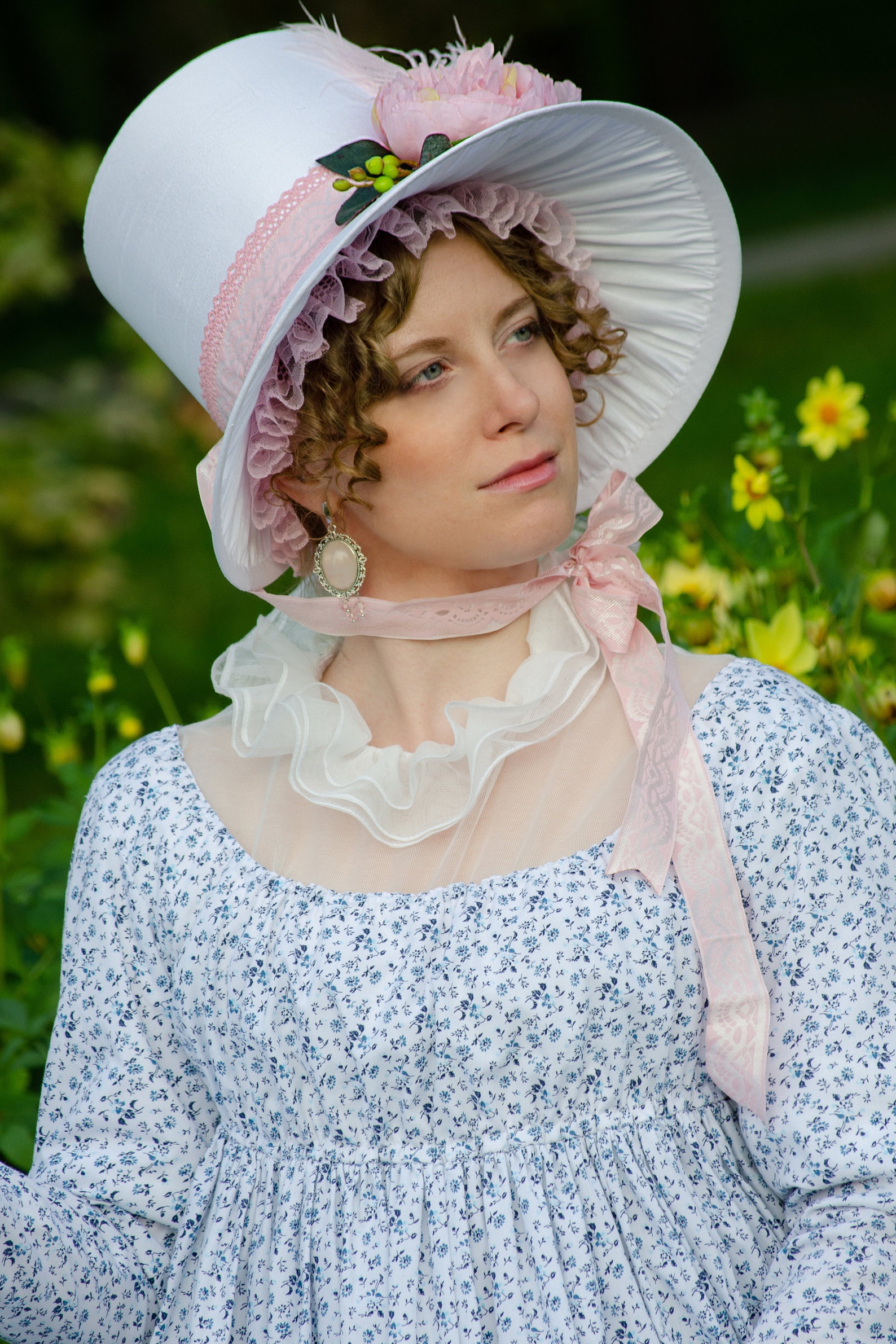 White Regency Bonnet | Etsy