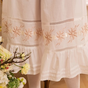 White Batiste "open" Drawers or Pantaloons With Embroidery of Edwardian ...