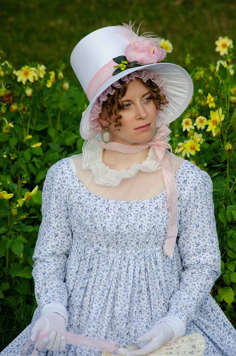 White Regency Bonnet - Etsy