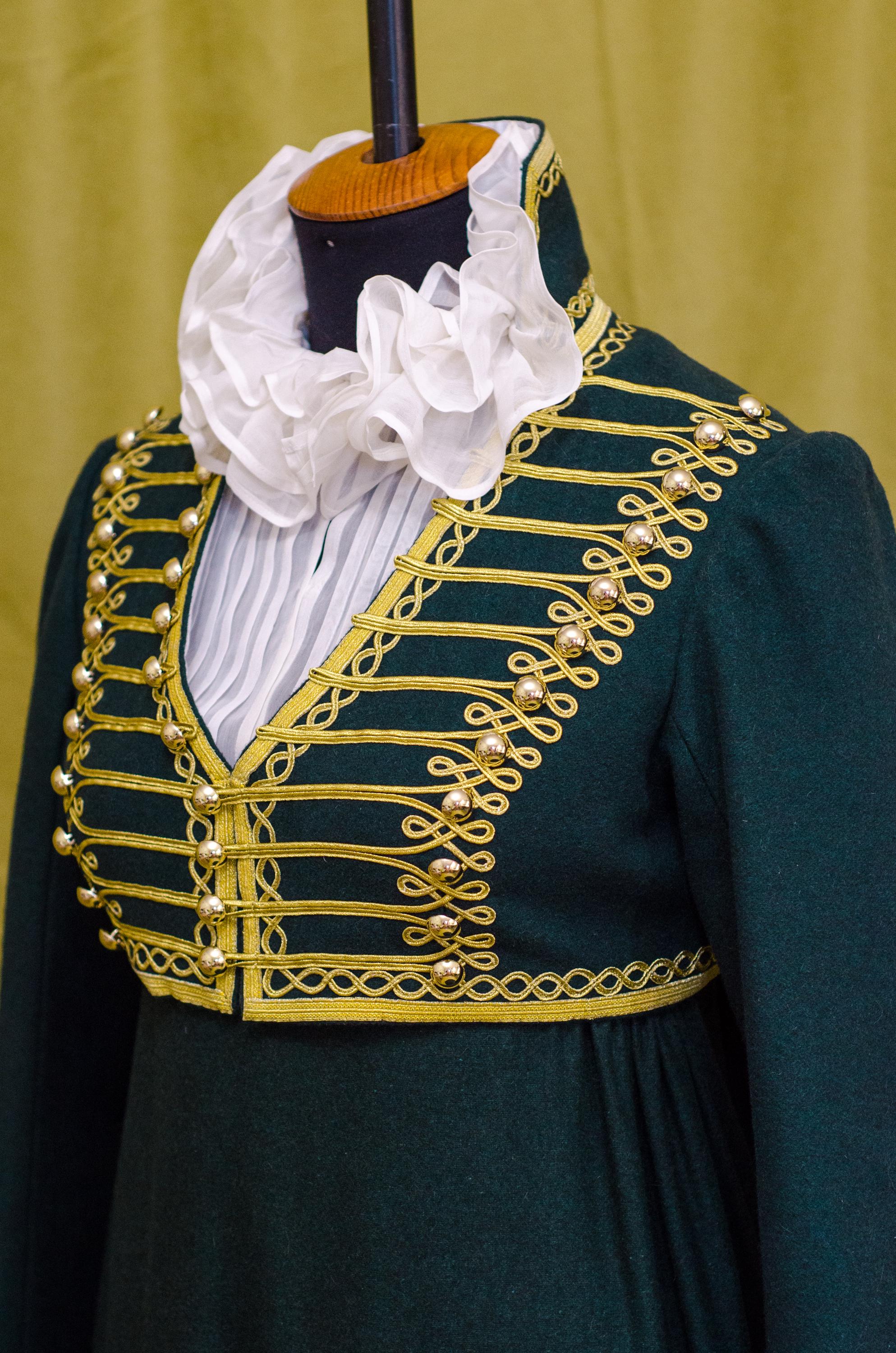 Regency Riding Habit: Embroidered Green Wool Spencer, Historical Skirt ...