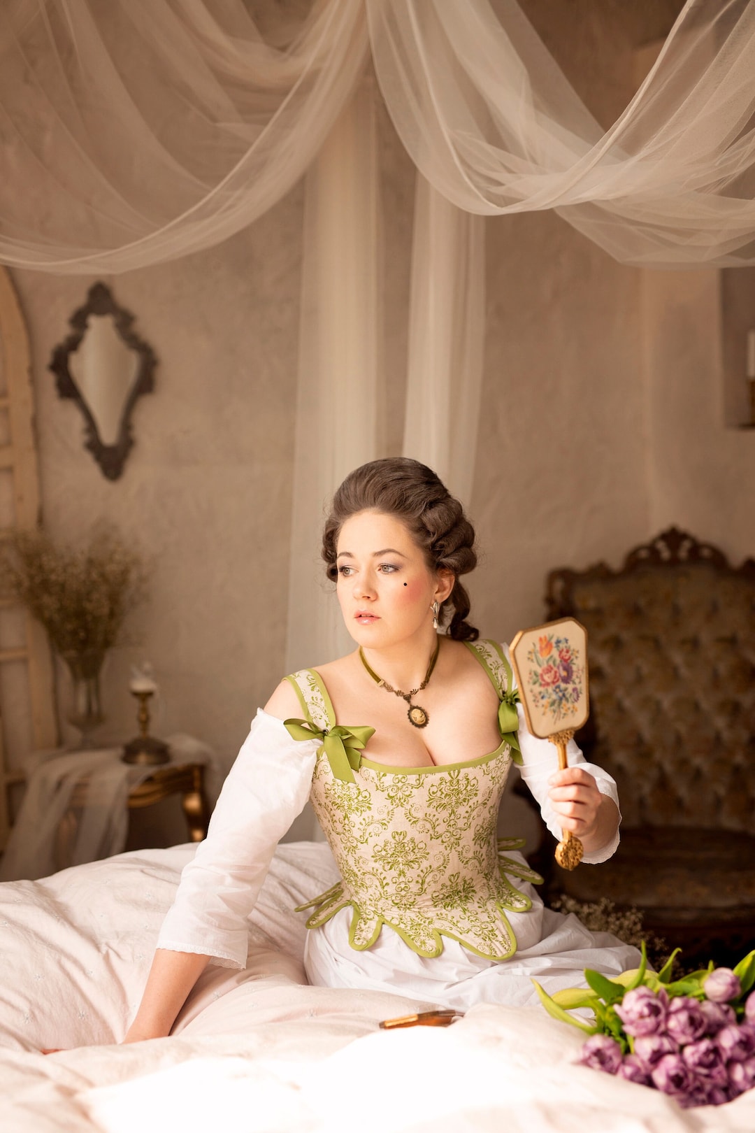 Green 18th Century Corset. Rococo Stays - Etsy