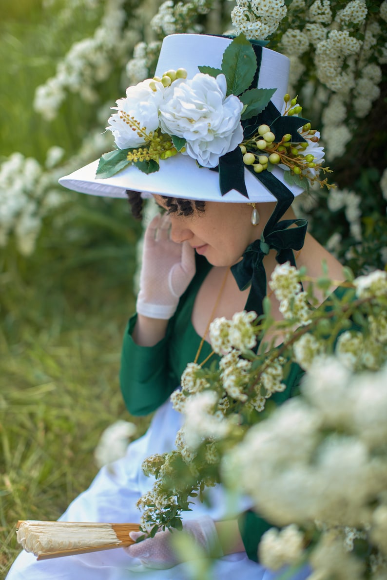 Regency Style White Bonnet - Etsy