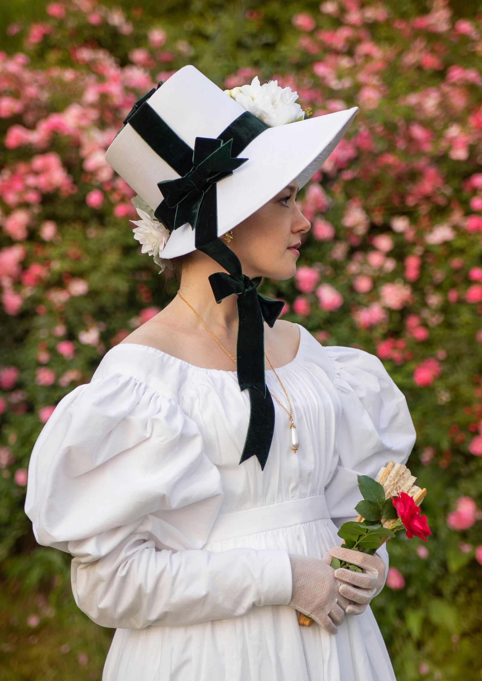 Regency Style White Bonnet - Etsy