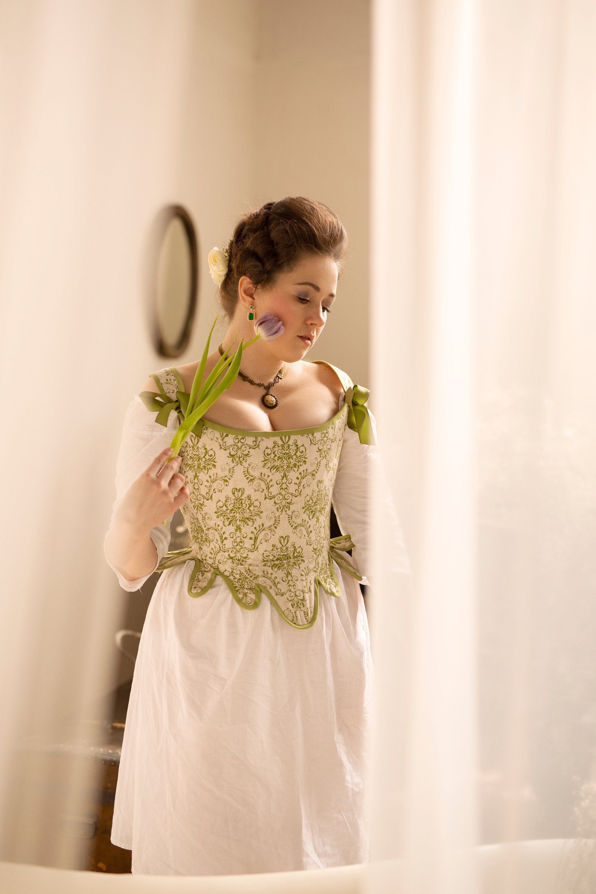 Green 18th Century Corset. Rococo Stays - Etsy