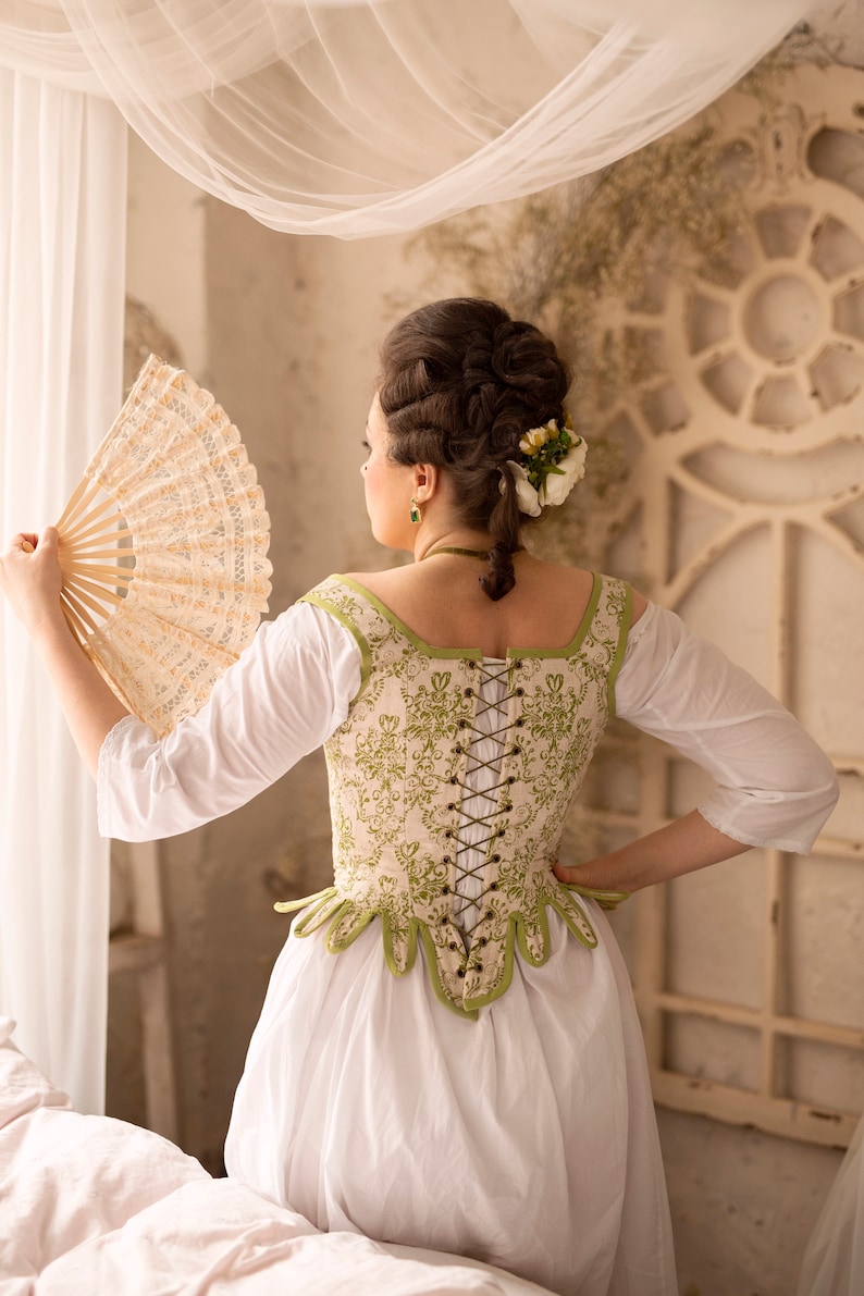 Green 18th Century Corset. Rococo Stays - Etsy
