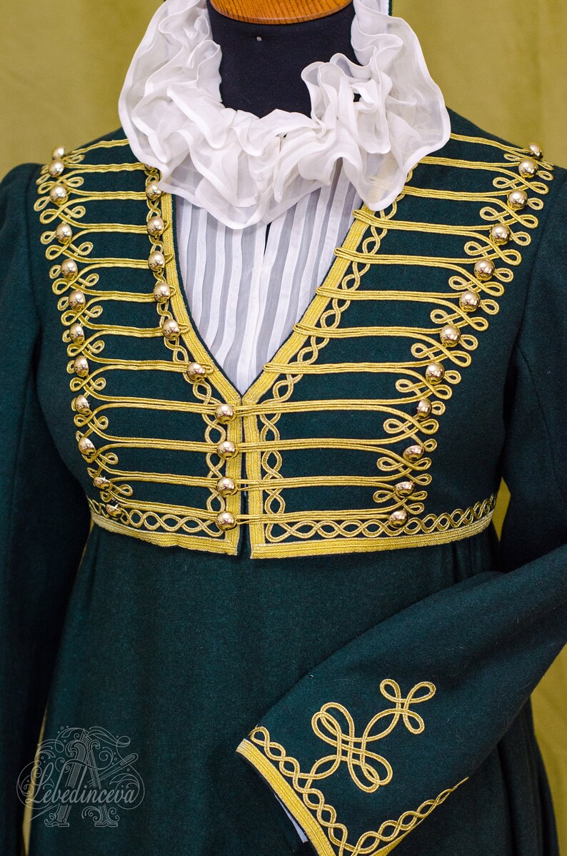 Riding Habit of Regency Era. Embroidered Green Spencer in a - Etsy