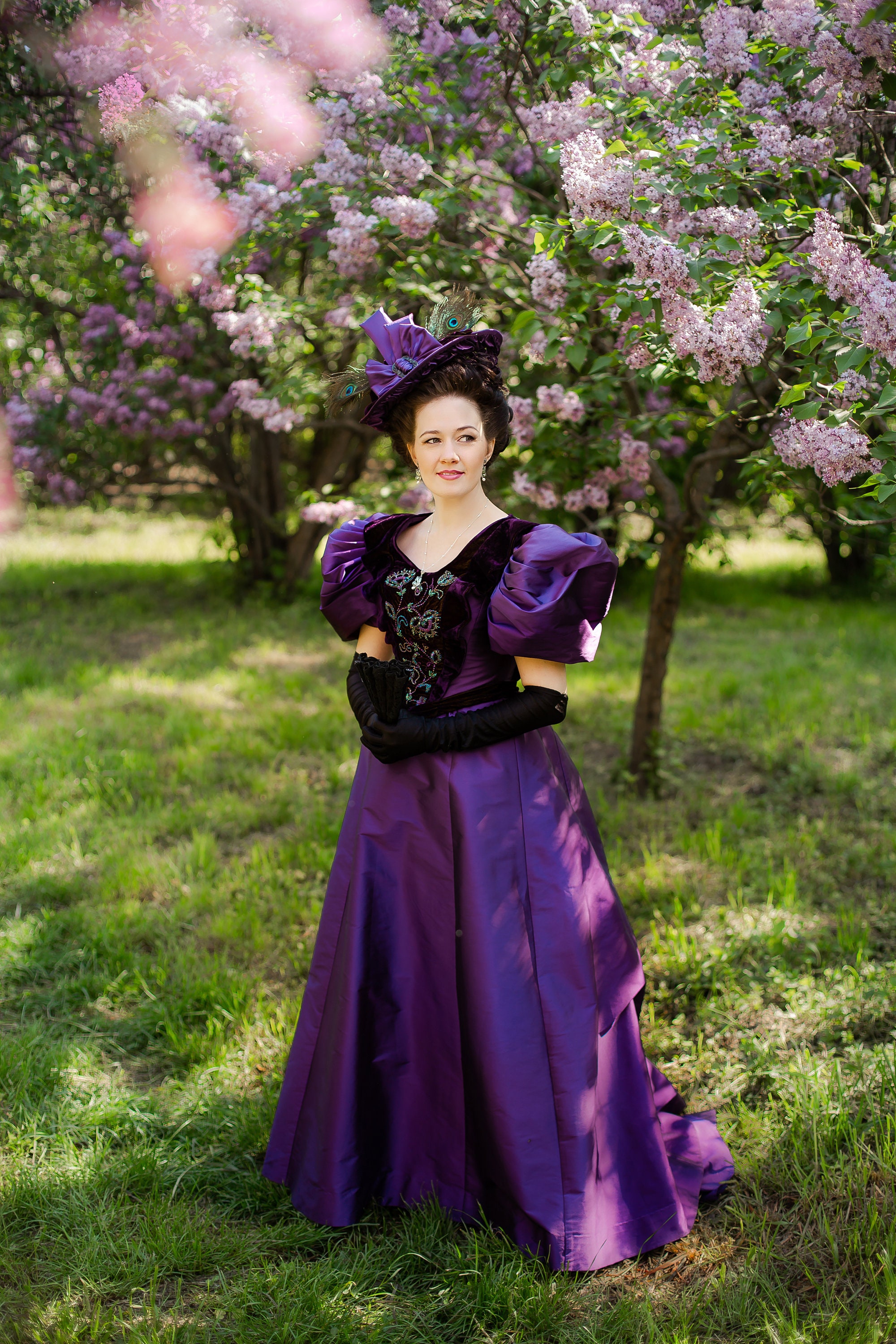 Edwardian Fan Skirt: 1900s Ink Violet Taffeta Walking Skirt - Etsy UK