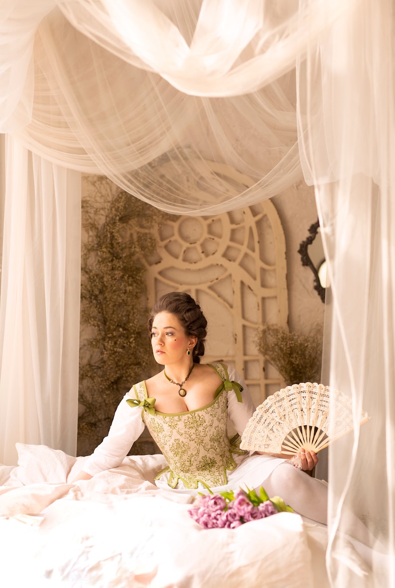 Green 18th Century Corset. Rococo Stays - Etsy