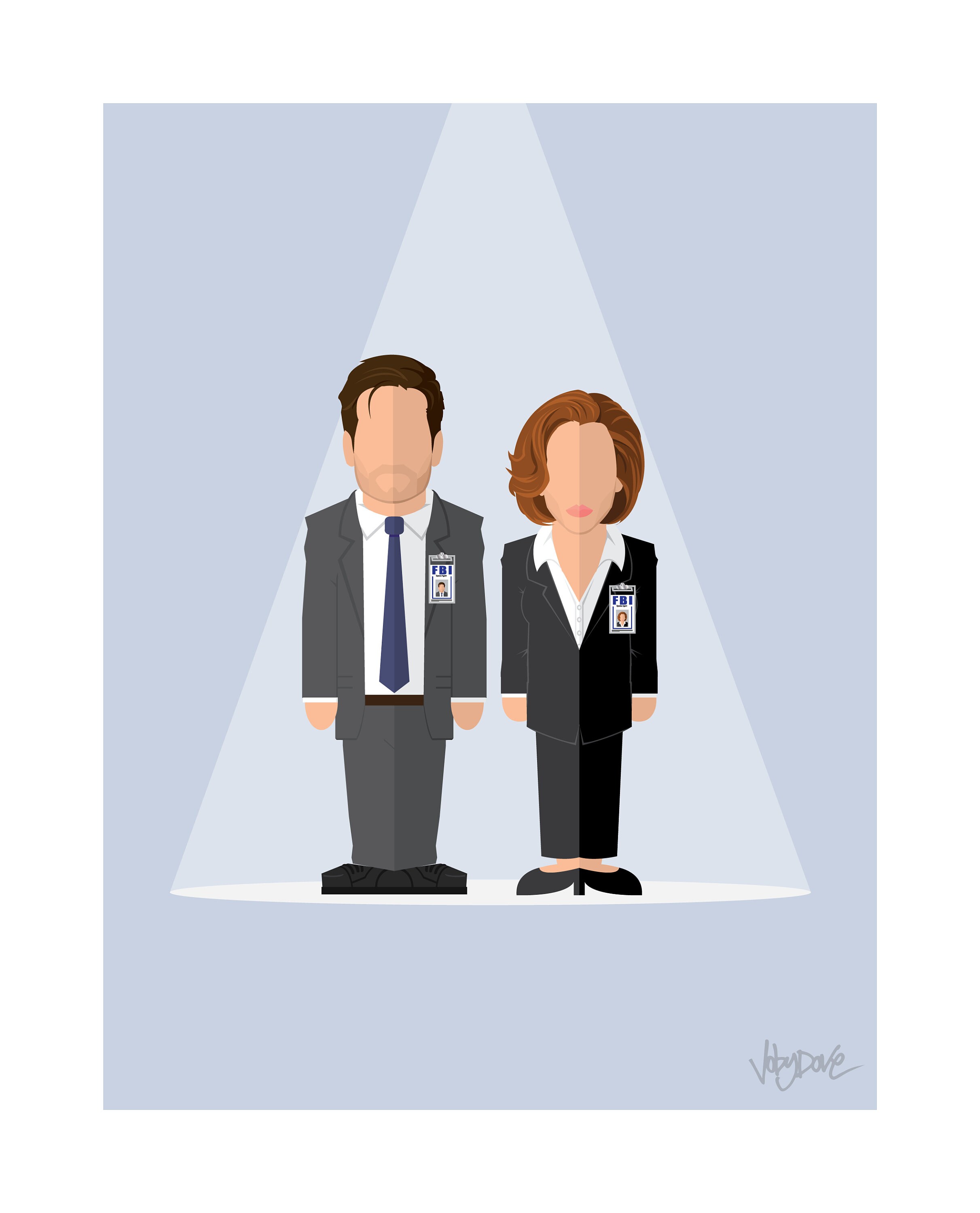 Mulder & Scully - 8x10" X Files TV Television Movie Film Artwork Print ...
