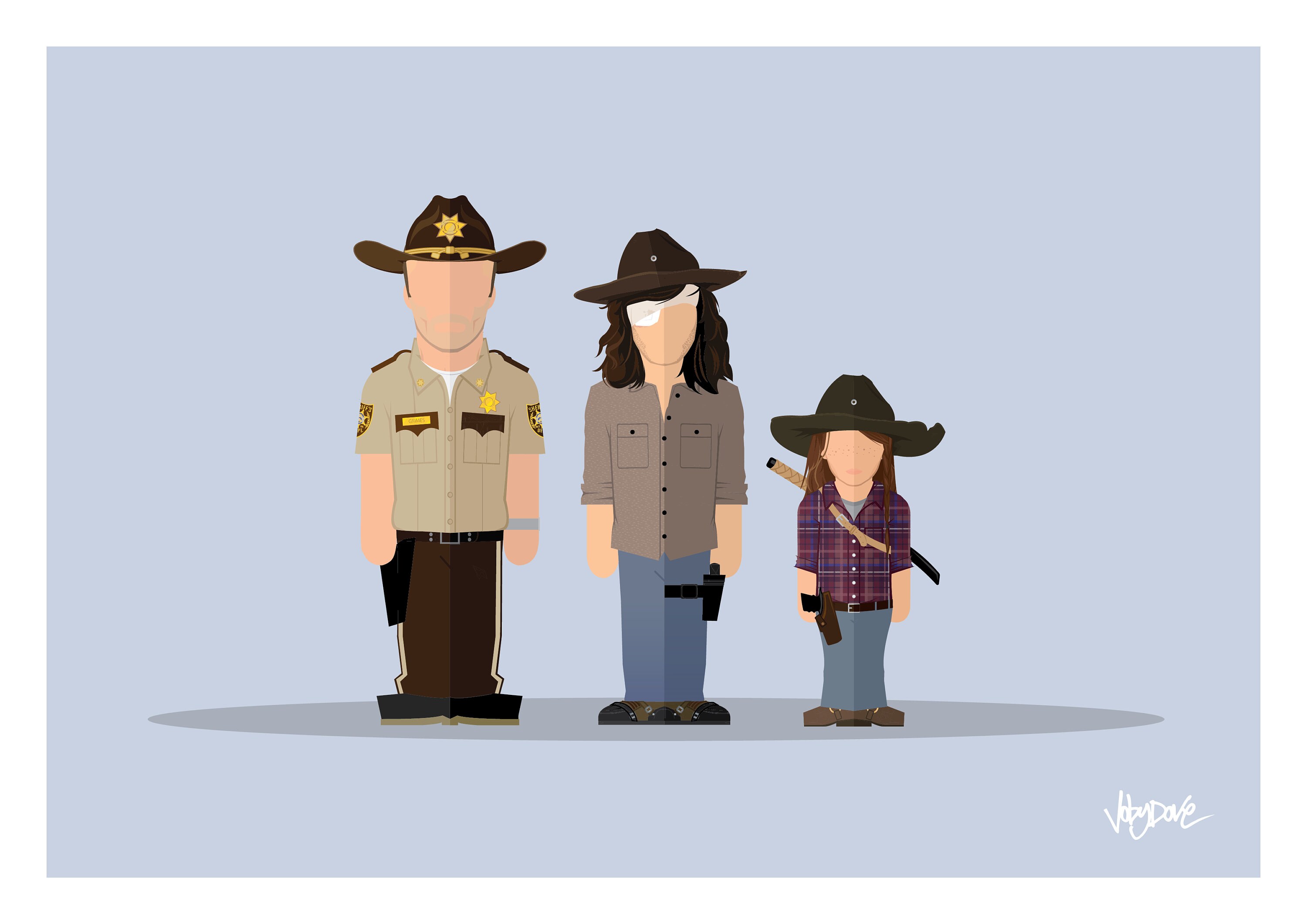 The Grimes Hat - A3 420x297mm Minimalist the Walking Dead TWD TV ...