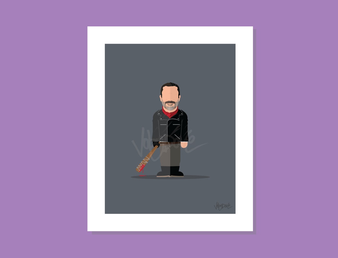Negan - 8x10" Minimalist the Walking Dead TV Television Movie Film ...