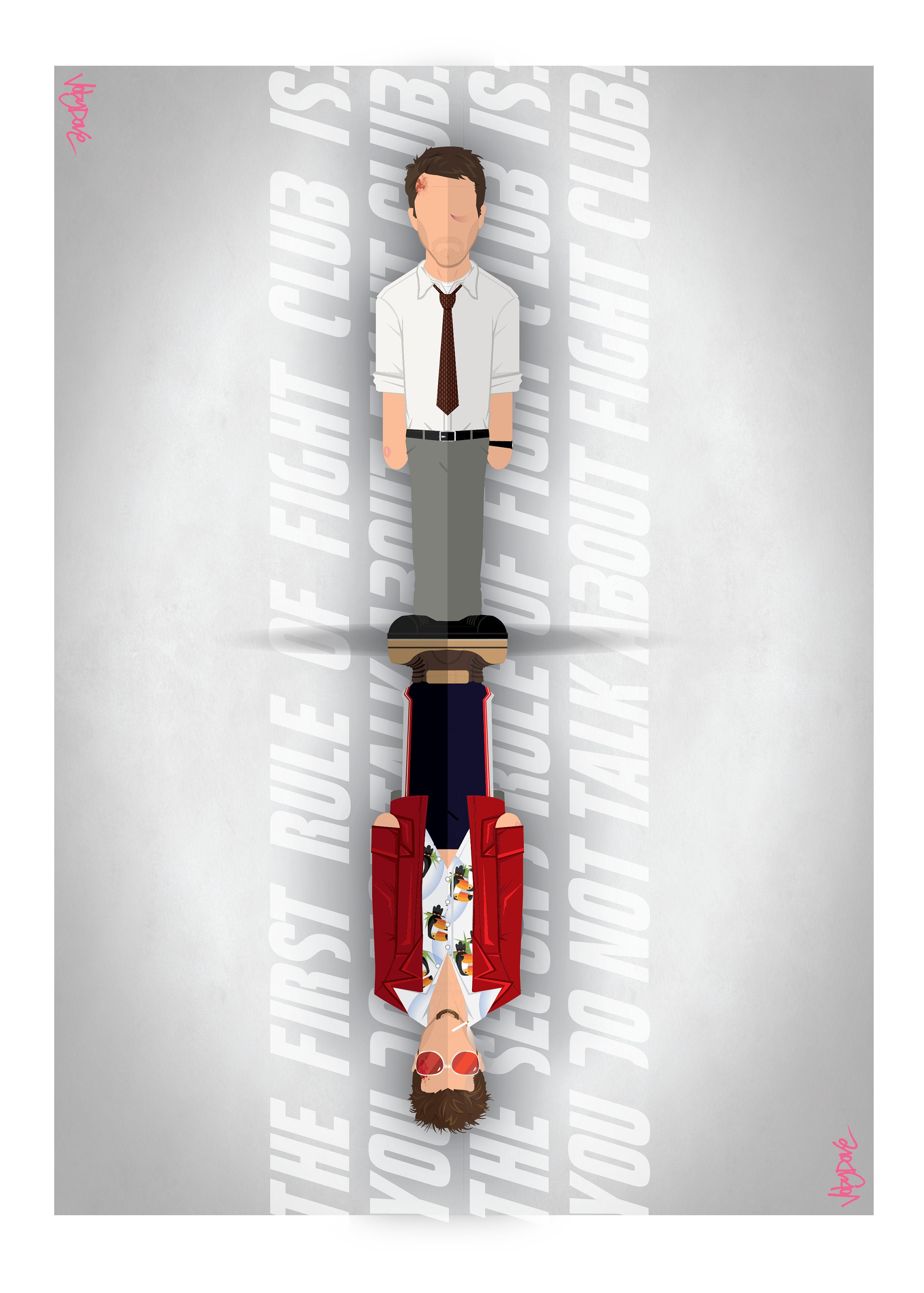 Fight Club - A3 420x297mm Minimalist TV Television Movie Film Artwork ...