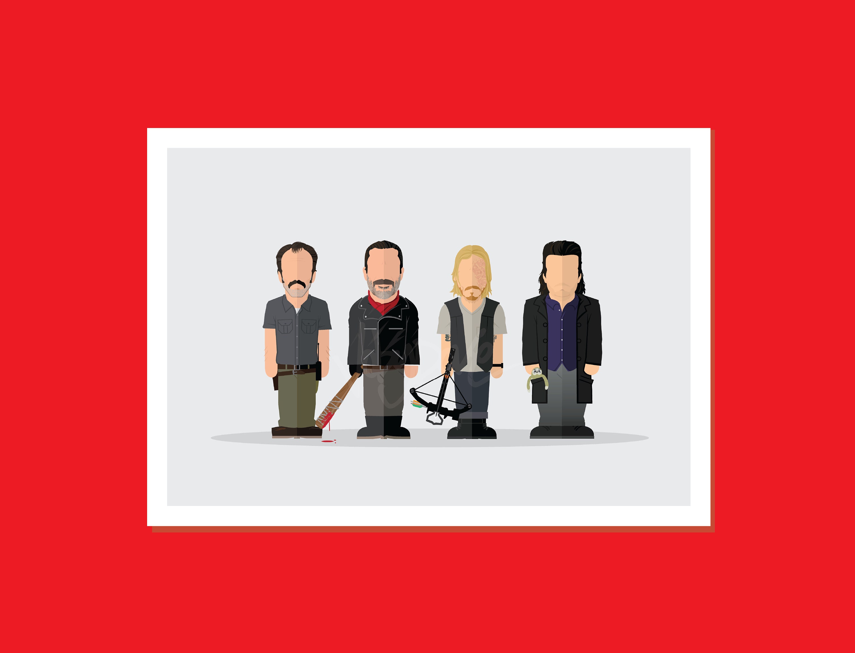 Saviors - A3 420x297mm Minimalistthe Walking Dead TWD TV Television ...