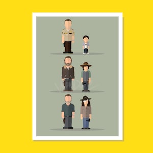 Evolution of Rick & Carl Grimes - A3 420x297mm Minimalist the Walking ...