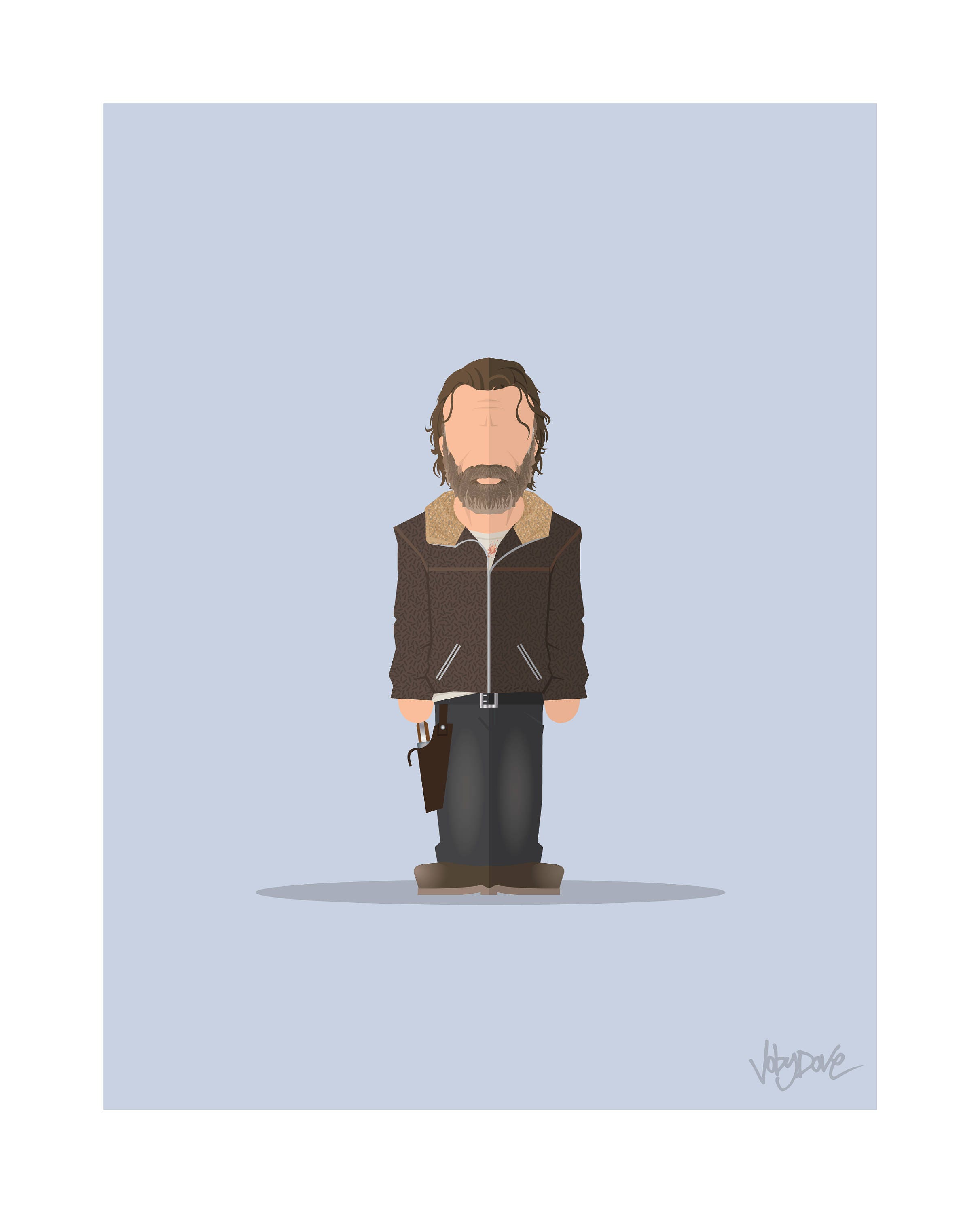 Rick Grimes - 8x10" Minimalist the Walking Dead TWD Television Movie ...