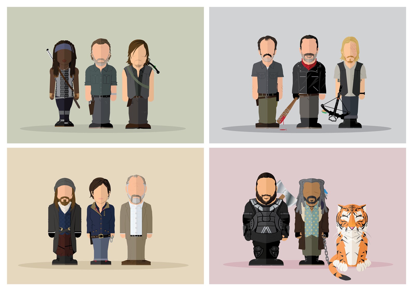 The Walking Dead Community Leaders - A3 420x297mm Minimalist TWD TV ...