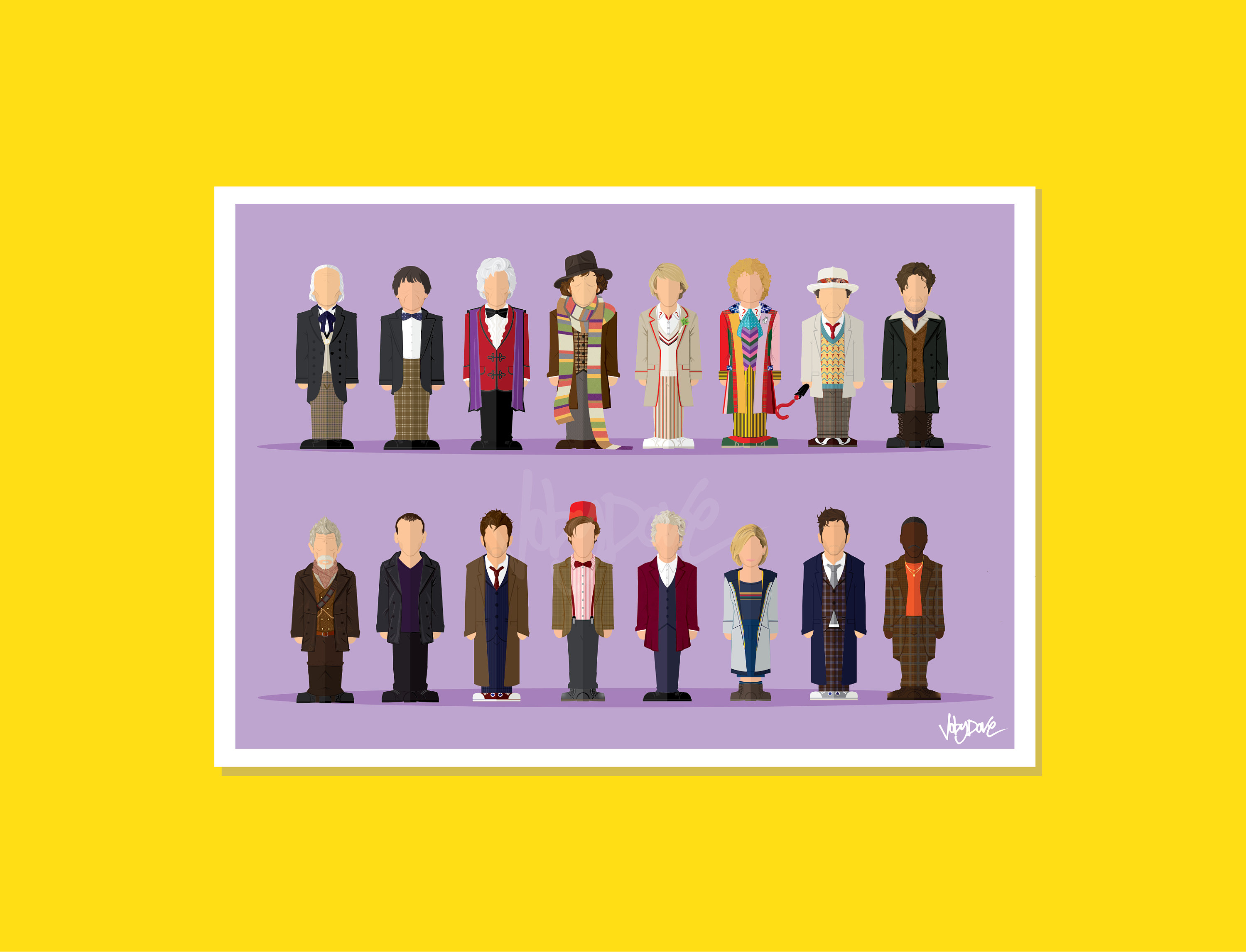 UPDATED Doctor Who All 14 Doctors: A3 420x297mm Minimalist TV Television Movie Film Artwork ...
