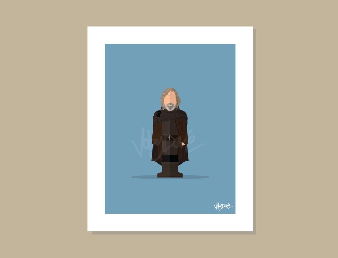 Old Man Luke Skywalker 8x10 Minimalist Star Wars Film Movie TV ...
