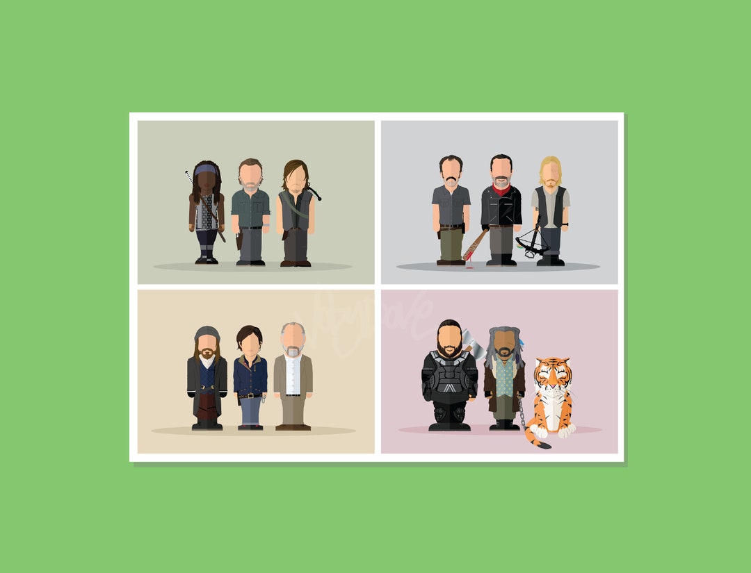 The Walking Dead Community Leaders - A3 420x297mm Minimalist TWD TV ...
