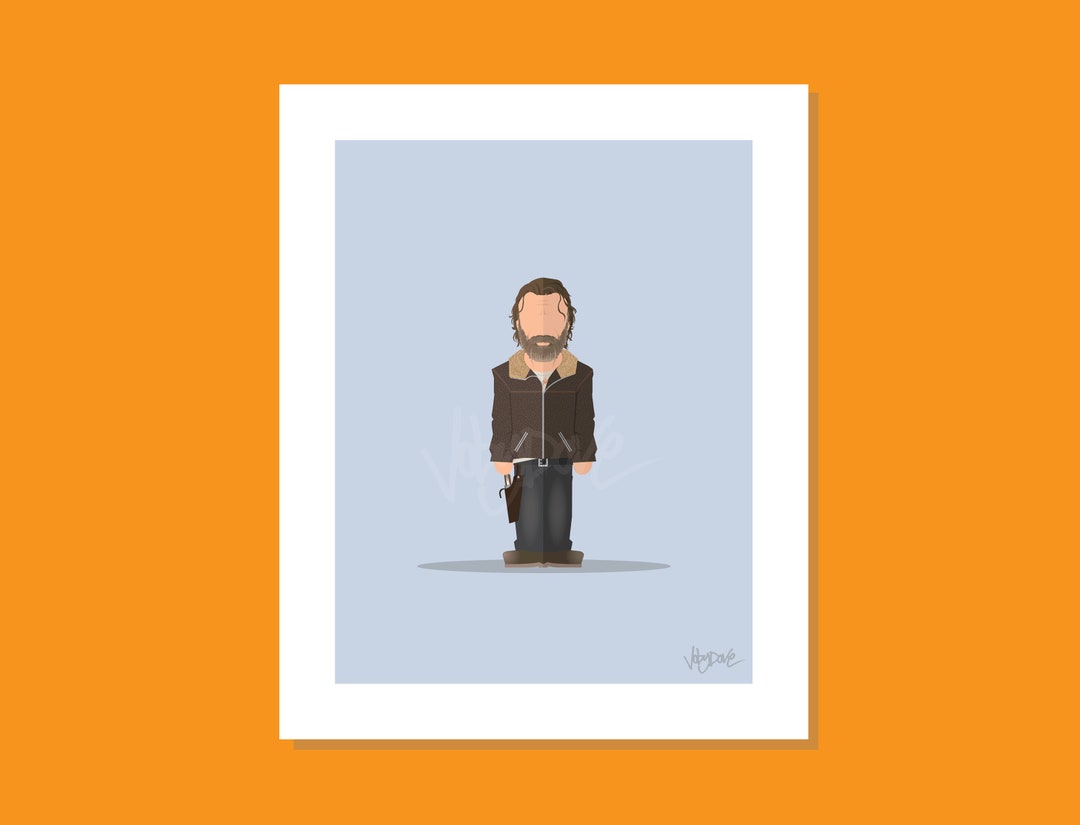 Rick Grimes - 8x10" Minimalist the Walking Dead TWD Television Movie ...