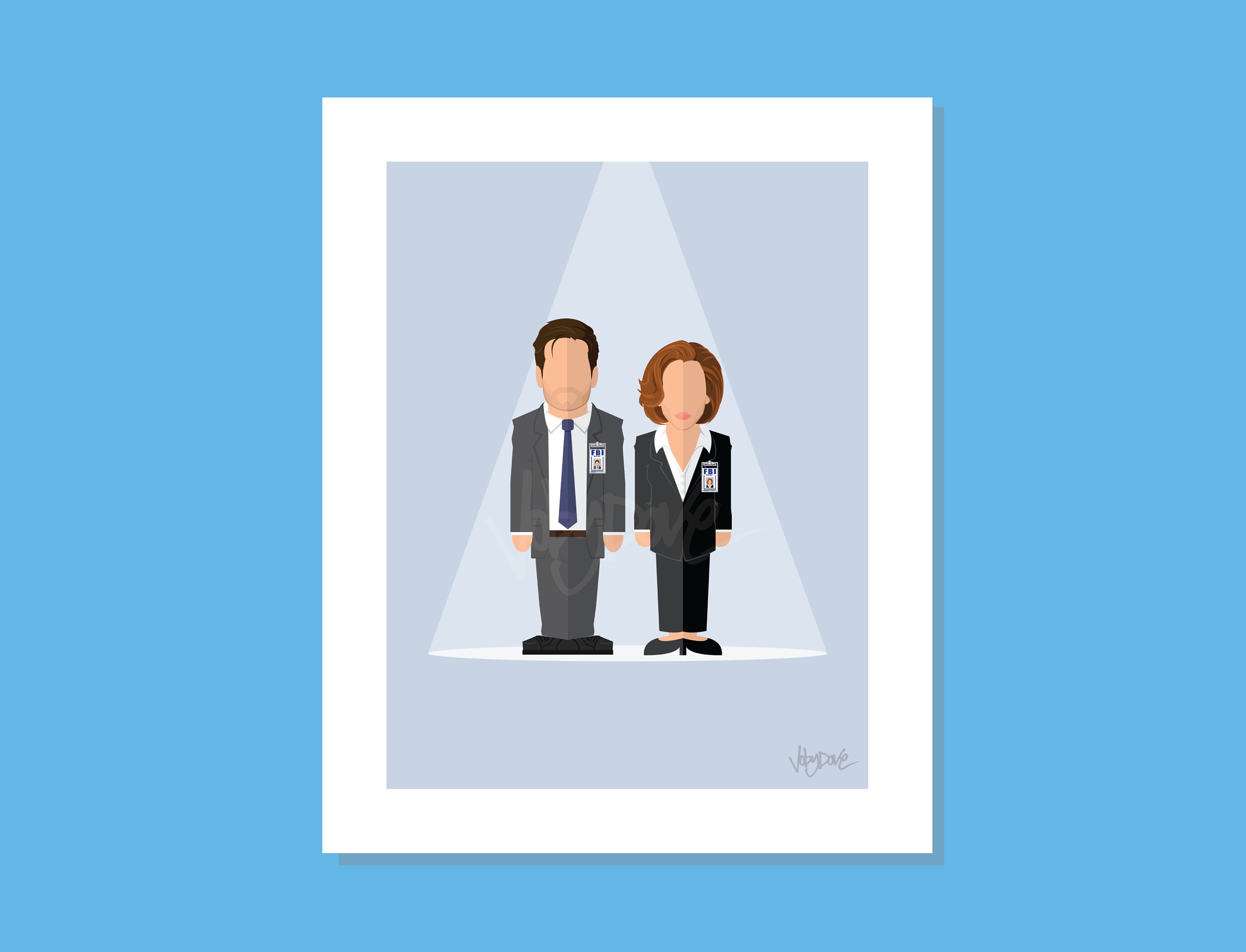 Mulder & Scully - 8x10" X Files TV Television Movie Film Artwork Print ...