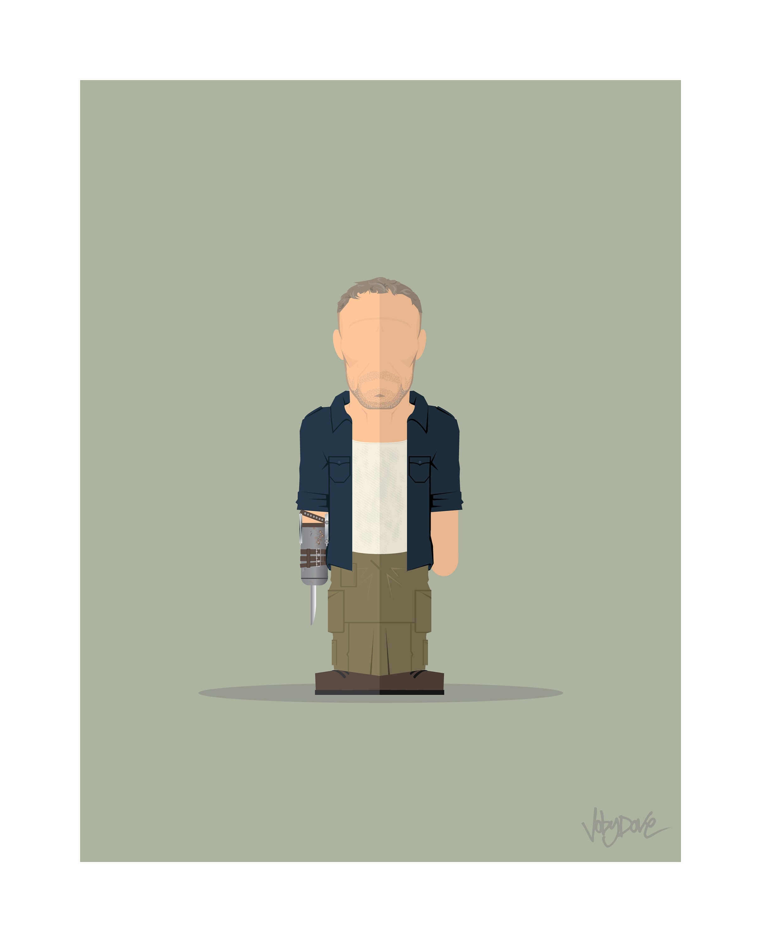 Merle Dixon - 8x10" Minimalist the Walking Dead TV Television Movie ...
