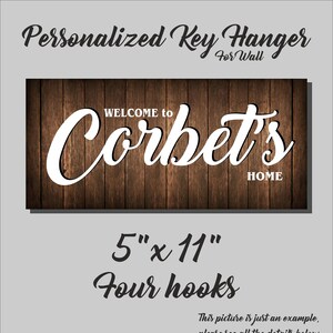 Wooden Key Holder for Wall, Personalized Key Hanger, Family Key Rack ...