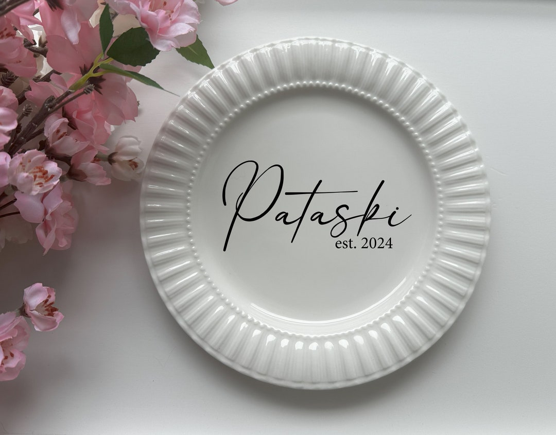 Customized Wedding Porcelain Plate for Bride Groom, Elegant Anniversary ...