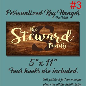 Personalized Family Key Holder, Wooden Key Hanger for Wall, Customized ...